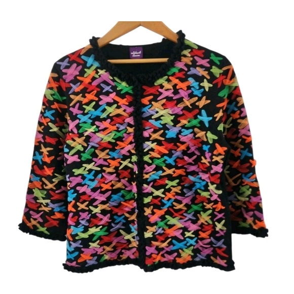 Michael Simon | Sweaters | Michael Simon Ribbon Button Front Cardigan ...
